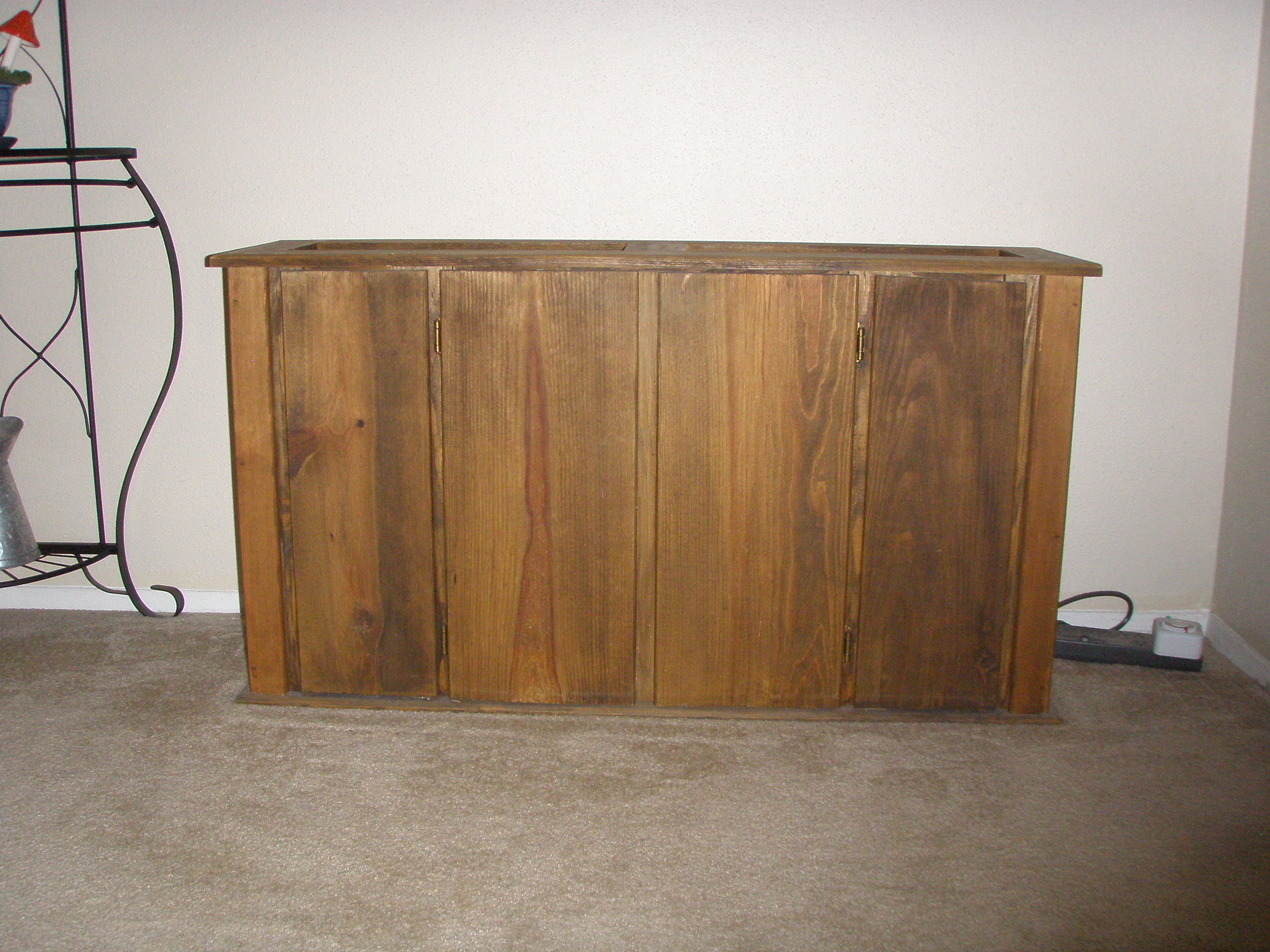 Brown solid wood fish tank stand (55gal) - Hardware - Austin Reef Club